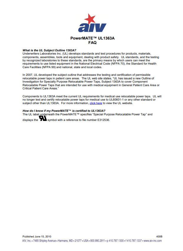 PDF Downloads | AIV Inc